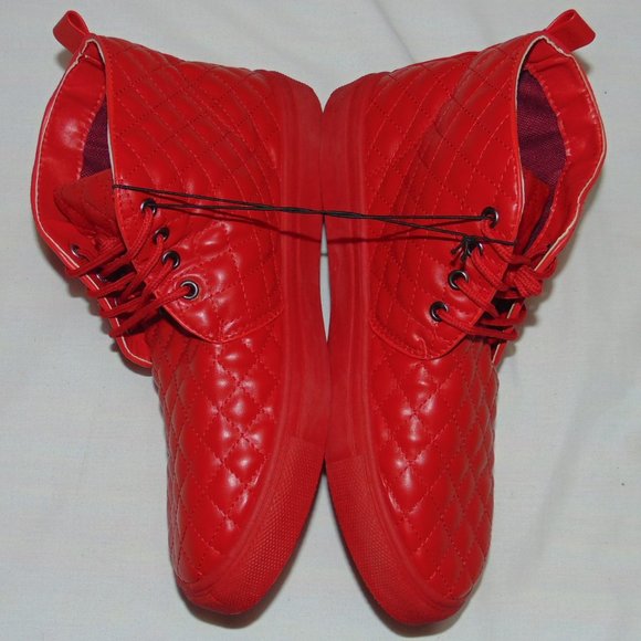 Tim Evans England | Shoes | Nwt Tim Evans England Red Quilted Hitop ...